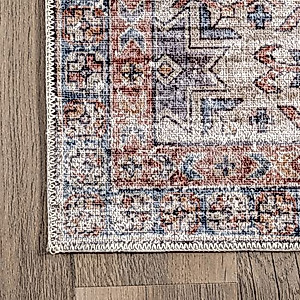 nuLOOM Desna Machine Washable Faded Vintage Accent Rug, 2' x 3', Peach