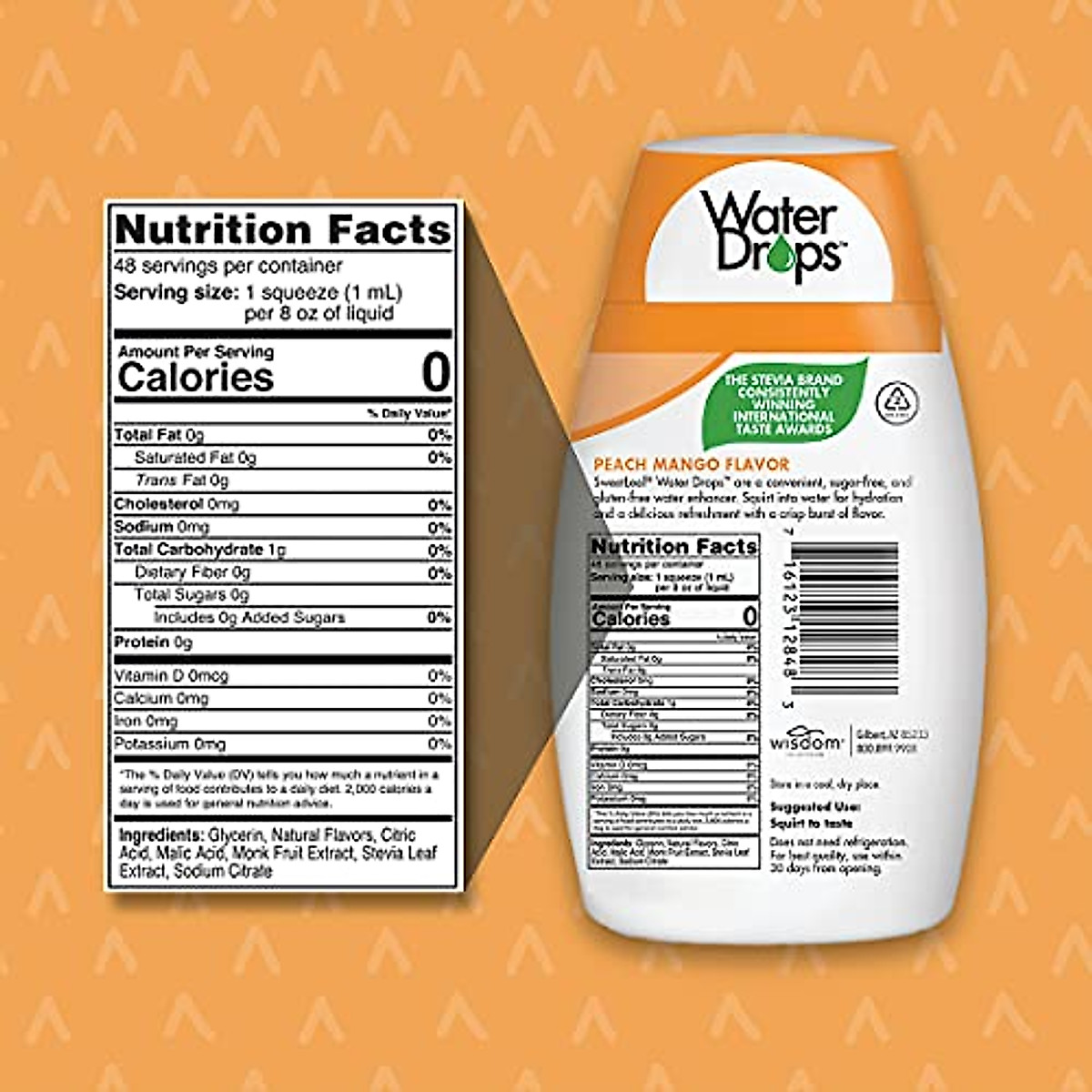 SweetLeaf WaterDrops, Peach Mango, 1.62 Fl Oz (Pack of 1)