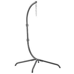 Crosley Furniture Calliope Wicker Indoor Outdoor Hanging Egg Chair with Stand for Patio, Porch, Deck, Sand