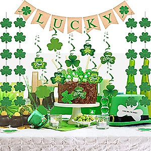 DmHirmg St Patricks Day Decorations,St Patricks Day Garland,St Patricks Day Hanging Decorations Lucky Irish Green St Patrick Party Home Party St Patricks Day Banner Big Pack