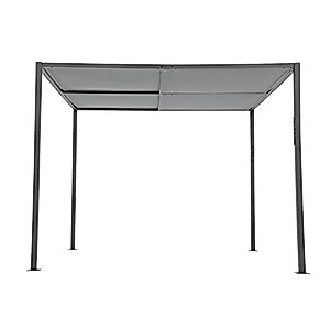 COBANA Outdoor Pergola, 9’ x 9’ Patio Aluminum Pergola Sun Shade with Adjustable Textilene Roof for Garden, Backyard, Lawn, Poolside