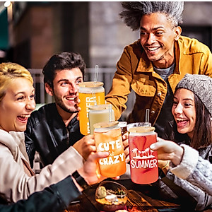 MAFYE Sublimation Glass Blanks With Bamboo Lid, 16OZ Frosted Sublimation Beer Can Glass with Glass Straws Gift Box Mason Jar Cups Mug Travel Tumbler for Beer, Juice, Soda, Iced Coffee, Drinks(8 PACK)