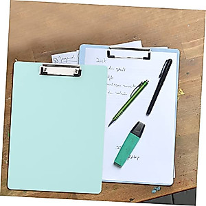 DECHOUS 2pcs A4 Folder Board Paper Folders Plastic Folder Office Binders Clipboard with Low Profile Clip Writing Pad Profile Clips Document Clipboards Exam Paper Clips Writing Clip Boards