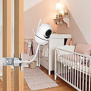 2 Pack Baby Monitor Mount Compatible with HelloBaby HB65/HB66/HB248,ANMEATE SM935E Baby Monitor Camera Flexible Clip Clamp Mount Long Gooseneck Arm, Baby Monitors Holder Without Tools or Wall Damage