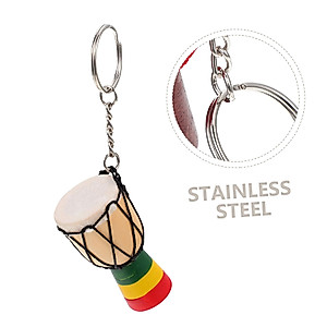 Djembe Drum Keychain African Percussion Drum Charm Pendant Key Ring Mini Percussion Instrument Decor for Car Bag Handbag 3Pcs