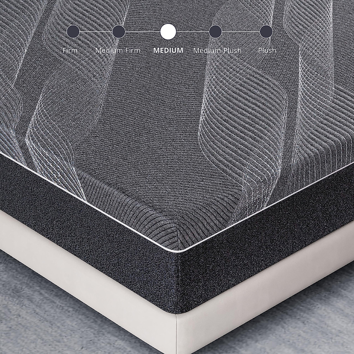 CH CHARME HOUSE Bamboo-Charcoal Twin Memory Foam Mattress 10 Inch, Liquid Gel Mattress for Cool Sleep and Relieve Pressure, Bed in a Box, Made in USA, 38”x75”x10”, Black