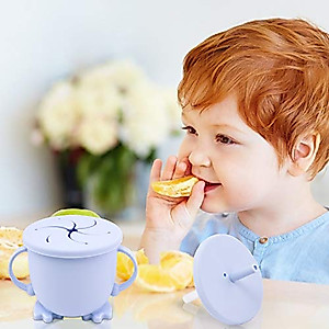 Linowos 2-in-1 Snack Cup & Spill-Proof Cup, Snack Cup | Silicone Toddler Spill Proof Sippy Cup 150ml with Level Indicator - Perfect for Toddlers & Babies Training