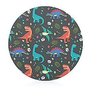 Colorful Dinosaur Pattern Cutting Board Tempered Glass Chopping Board for Kitchen Hotel