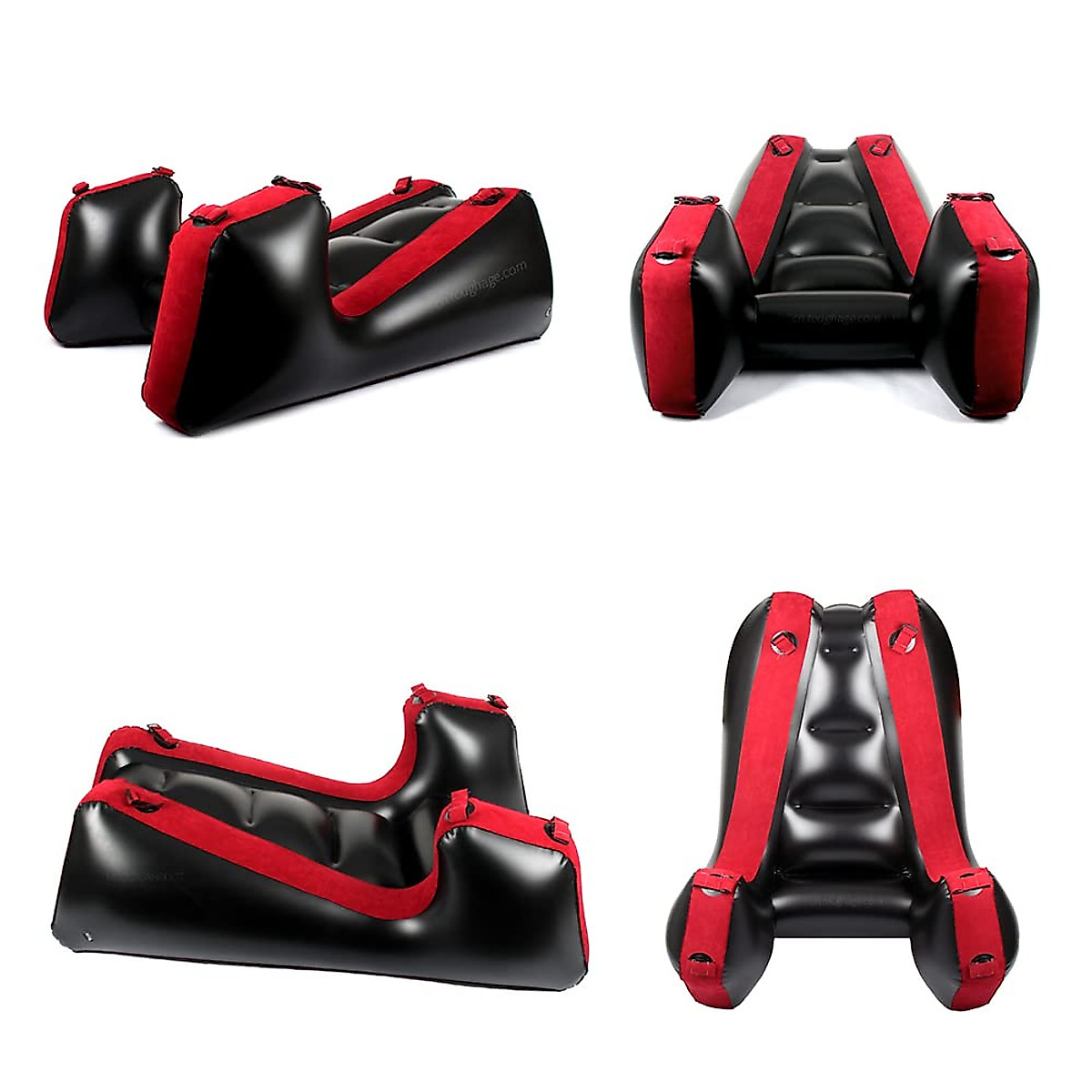 PLKO Inflatable Sofa Bed, Inflatable Sofa with Household Air Pump, Portable Lounge Chair, Relaxation Tools for Bedroom (Red)