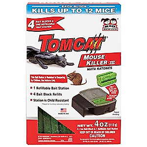 Tomcat Mouse Killer III Tier 3 Refillable Mouse Bait Station, 1 Station with 4 Baits (Box)