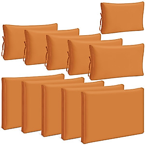 Patelai 11 Pcs Outdoor Cushion Covers Patio Cushion Slipcovers Replacement Splash Proof with Zipper for Outdoor Indoor Furniture, Patio Sofa Couch 3 Sizes, Replacement Covers Only(Orange)