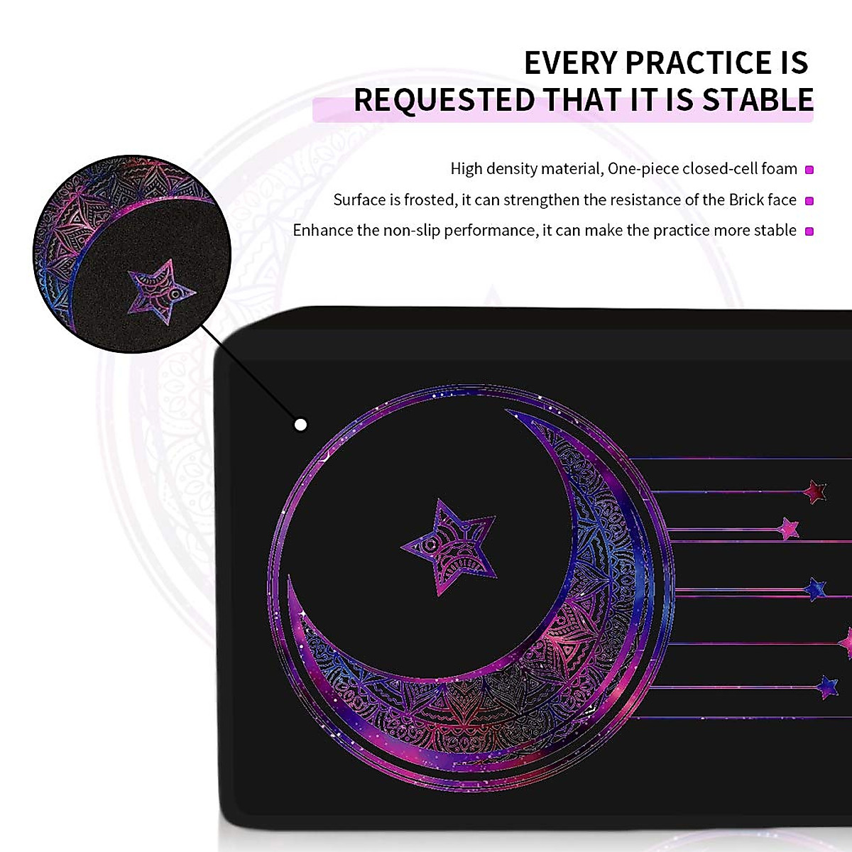 A AMEBAY Yoga Blocks 2 Pack with Strap High Density EVA Foam Exercise Blocks – Lightweight Versatile Fitness and Balance Odor Free Brick,9" x 6" x 4"