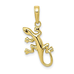 BillyTheTree Jewelry 10k Yellow Gold Gecko Pendant