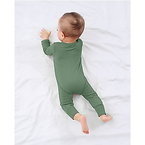 Rayon Baby Sleeper with Mitten Cuffs, Footless Pajamas Baby Boy 6-12 Months Green