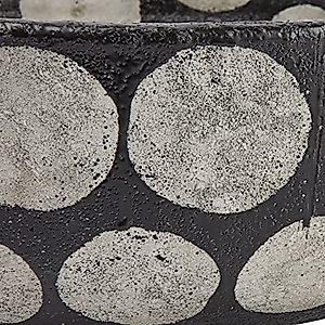 Creative Co-Op Terracotta Wax Relief Dots, Black and Natural Decorative Bowl