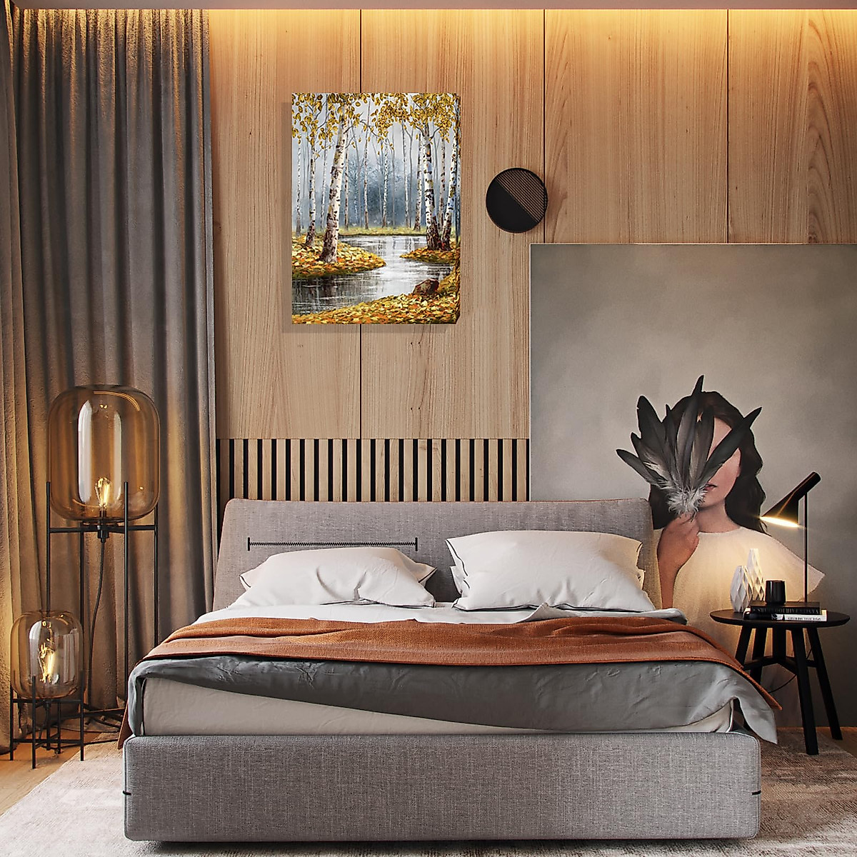 HKDGOKA Wall Art for Bedroom - Rustic Forest Landscape Pictures Canvas Wall Decor - Beautiful Piece Paintings Ready to Hang for Bathroom Living Room Kitchen Home Decor 11x15 Inch