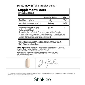 Shaklee - Sustained Release Vita-C® 500mg - High-Potency Cellular and Immune Support Formula with Proprietary Sustained-Release System - includes Rose Hips and Bioflavonoid Blend - 180 Tablets