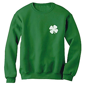 Tstars St Patricks Day Sweatshirt Women Four Leaf Clover Irish Shamrock Sweatshirts Medium Green