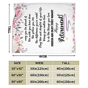 BUUGVIIL Retirement Gifts Retirement Blanket Retired Throw Floral Blankets for Boss Coworker Friend Farewell Gifts 50X60 in