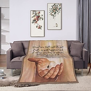 Socofuz Inspirational Gifts for Women Men, Scripture Blanket, Christian Gifts for Women Faith, Christian, Religious, Catholic, Encouragement Gifts, Throw Blanket for Prayer and Compassion 50x60 inches