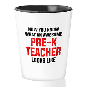 Subject Teacher Shot Glass 1.5oz - pre-k teacher looks - Daycare Provider Gifts from Toddlers Kindergarten Student Class