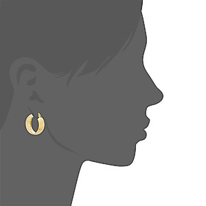 Edforce Stainless Steel Wide Large Rounded Hoop Earrings for Women (Gold, 20)