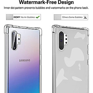 KIOMY Samsung Galaxy Note 10 Plus Case Diamond Clear with Hybrid Anti Yellow Design Hard PC Back Shell and TPU Raised Bezel Shockproof Bumper Protective Ultra Transparent Slim fit and Thin Phone Cover