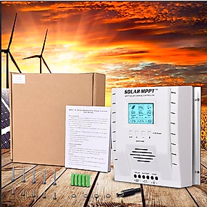 OOYCYOO MPPT Charge Controller 60 amp 12V/24V Auto, 60A Solar Panel Charge Regulator with Blacklight LCD Display Max 100V for Lead-Acid Sealed Gel AGM Flooded Lithium Battery