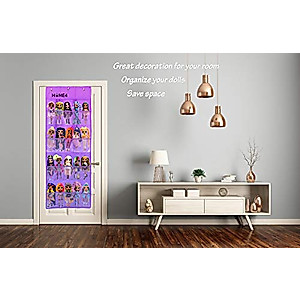 HOME4 Hanging Over The Door Storage Organizer Holder Compatible with Surprise Toys Dolls OMG Bar bie LOL (Purple)