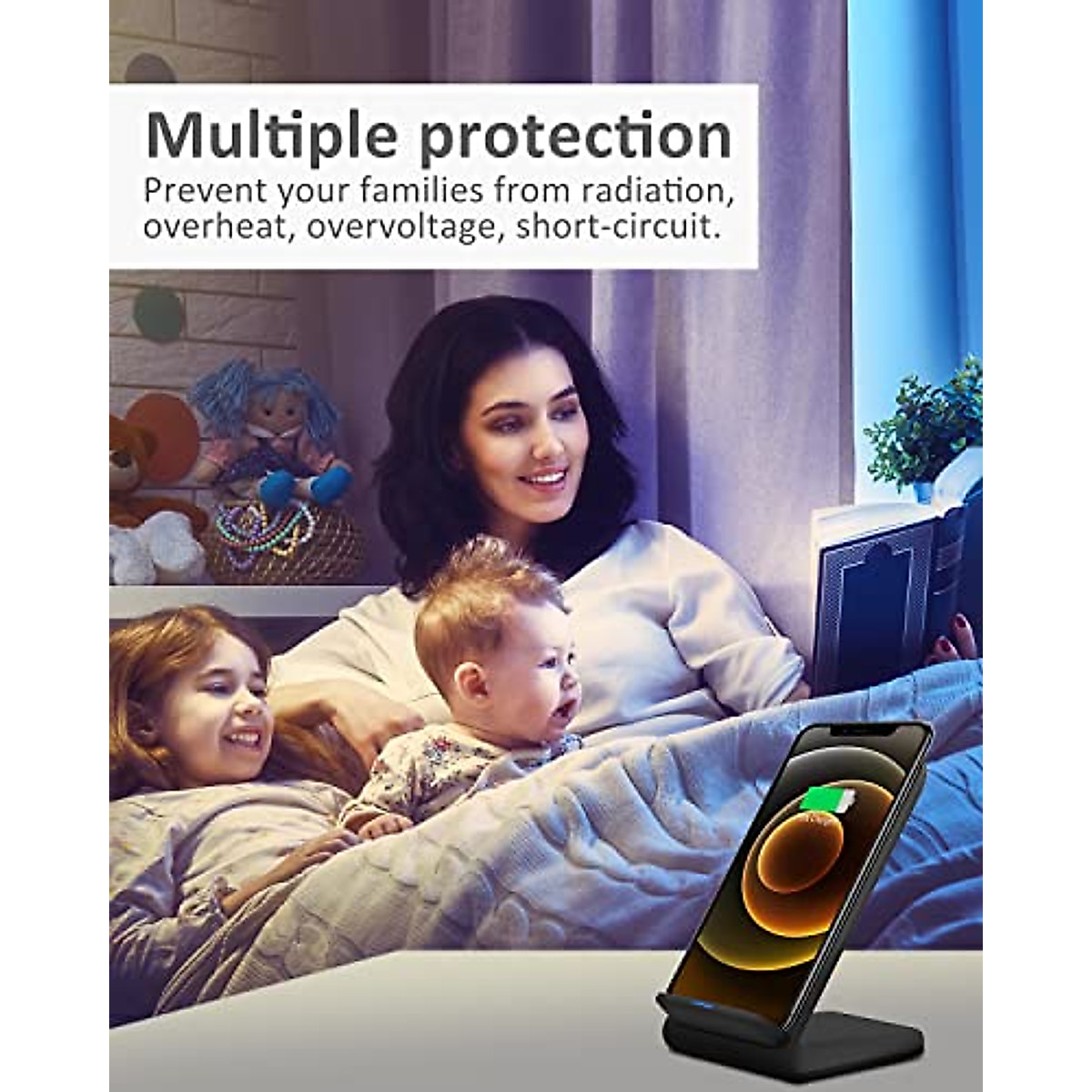 Fast Wireless Charger COVIXXIO 10W Wireless Charging Stand Compatible with iPhone 14 13 12 11 Pro XR XS 8 Plus Galaxy S20 S10 Note 20 10 Google LG and Other Cell Phones