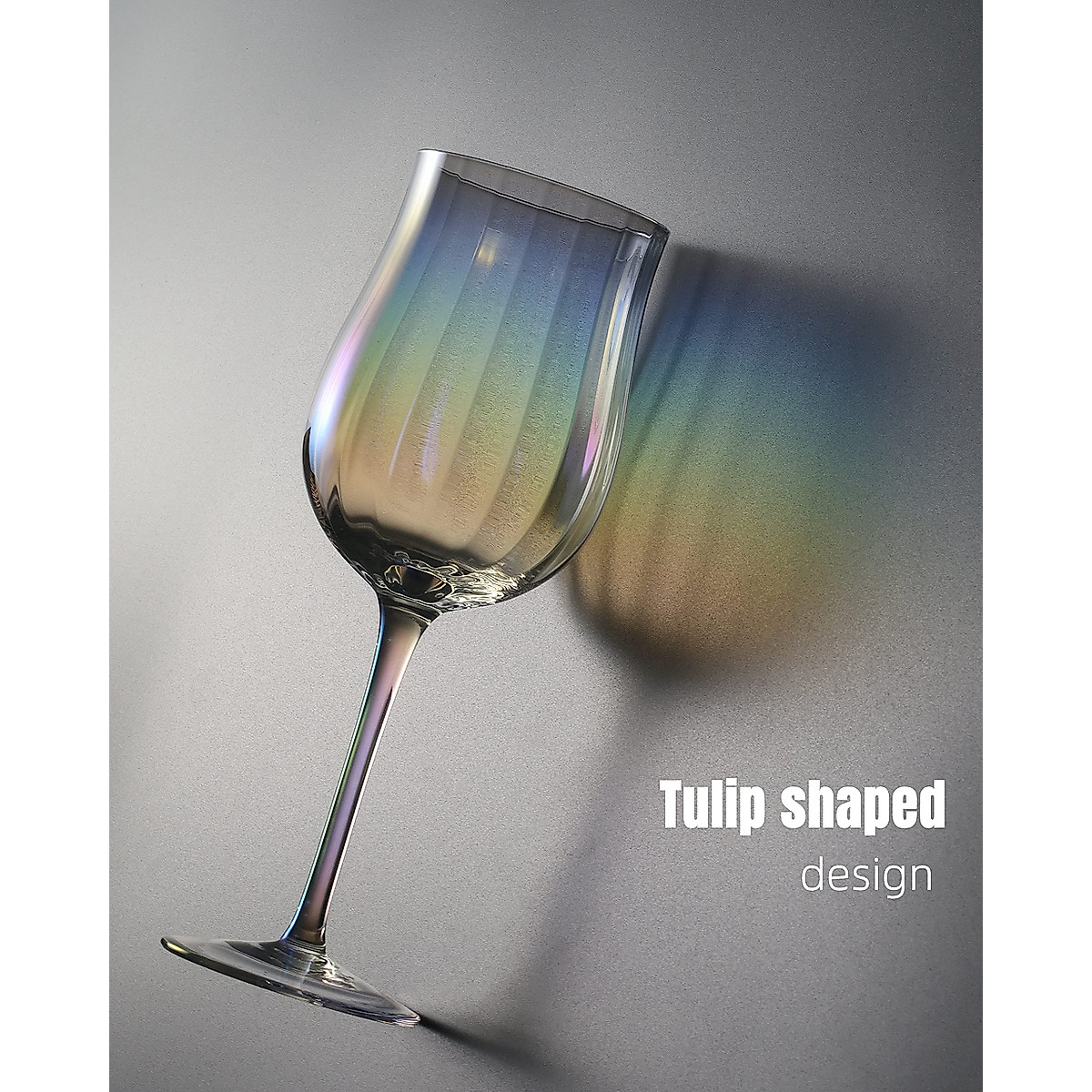 CHRYSLIN Wine Glasses set of 4,Colored Wine Glass,Crystal Red Wine Glasses,Romantic Gift for Dating,Birthday,Christmas (colorful)