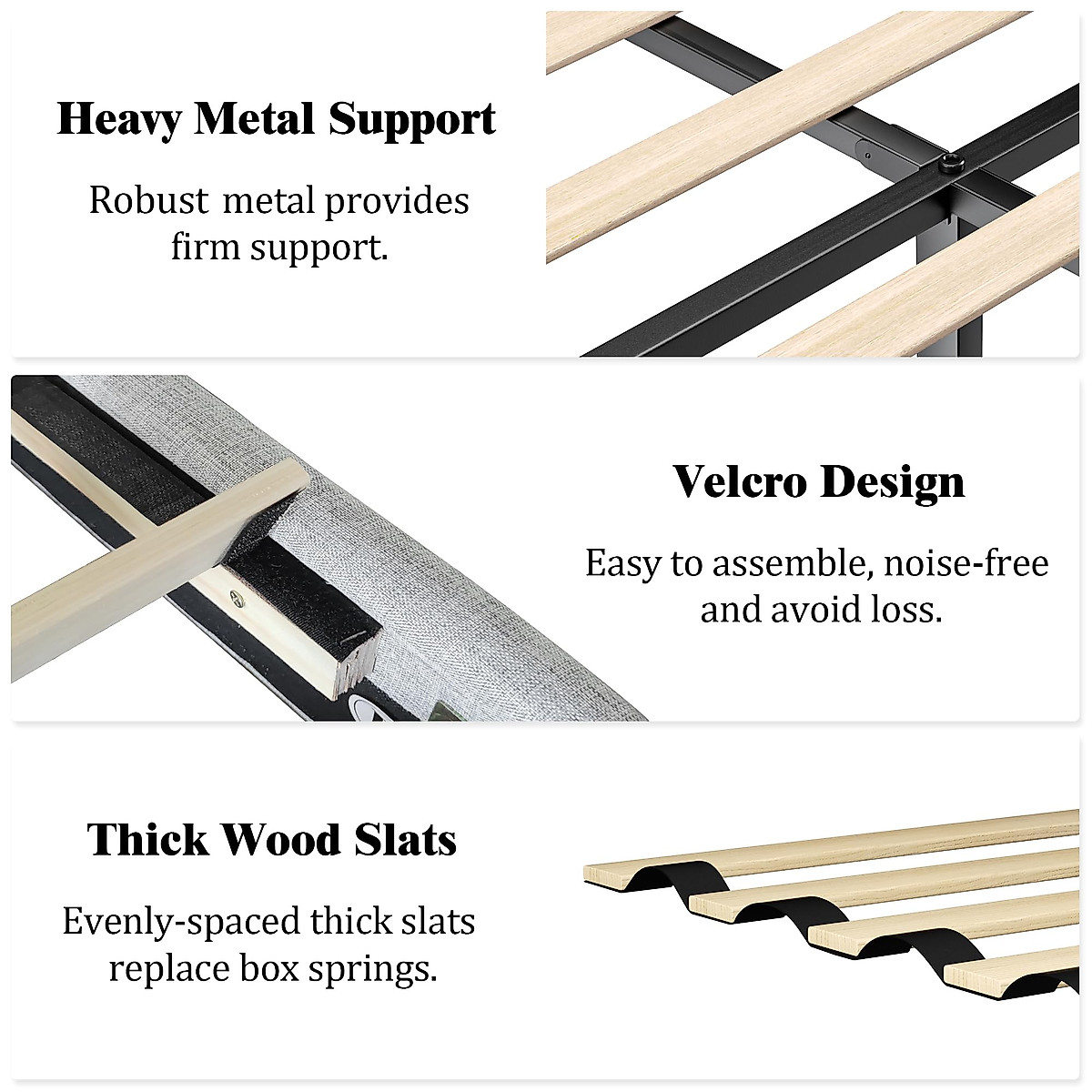 HAOARA Queen Bed Frame with Headboard and Upholstered Wingback, Modern Platform Bed Frame, Mattress Foundation Wooden Slats Support, No Box Spring Needed, Easy Assembly, Light Grey