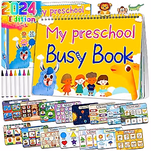 HeyKiddo Toddler Busy Book, New Upgraded Autism Toys for Kids, Preschool Activity Binder for Autism & Special Needs, Drawing/Educational Book for Home School Learning