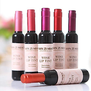 JHSLCHA Lip Gloss, Wine Lip Tint 6 Colors, Long Lasting Waterproof Lip Gloss Set, Matte Liquid Lipstick Set for Girls and Women