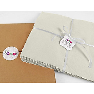 Soimoi Solid White Precut 10 inch Cotton Fabric Quilting Squares Charm Pack DIY Patchwork Sewing Craft