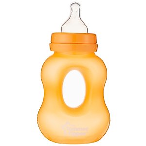 Tommee Tippee Wide Neck Nipper Gripper Easy Grip Bottle with Soft Silicone Teat 3m+, 240ml, Pink
