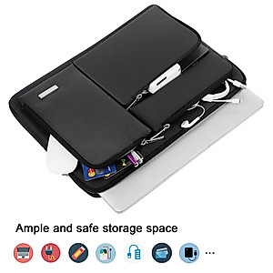 Lacdo Chromebook Case Laptop Sleeve for 11.6 inch Samsung HP Lenovo Dell Acer ASUS Chromebook, 13 inch Microsoft Surface Pro 11 Copilot+PC/Surface Pro 10 9 8 X, 11.6" MacBook Air Computer Bag, Black