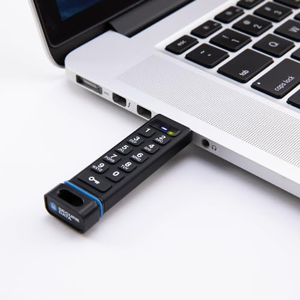 SecureData SecureUSB KP 16GB Hardware Encrypted USB 3.0 Flash Drive FIPS 140-2 Level 3 Unlock via Keypad TAA Compliant, CJIS, HIPAA, CMMC, GDPR Compliant, Works with Mac and Win Free AV