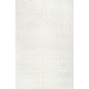 nuLOOM Glendora Hand Woven Chevron Area Rug, 8' 6" x 11' 6", Ivory