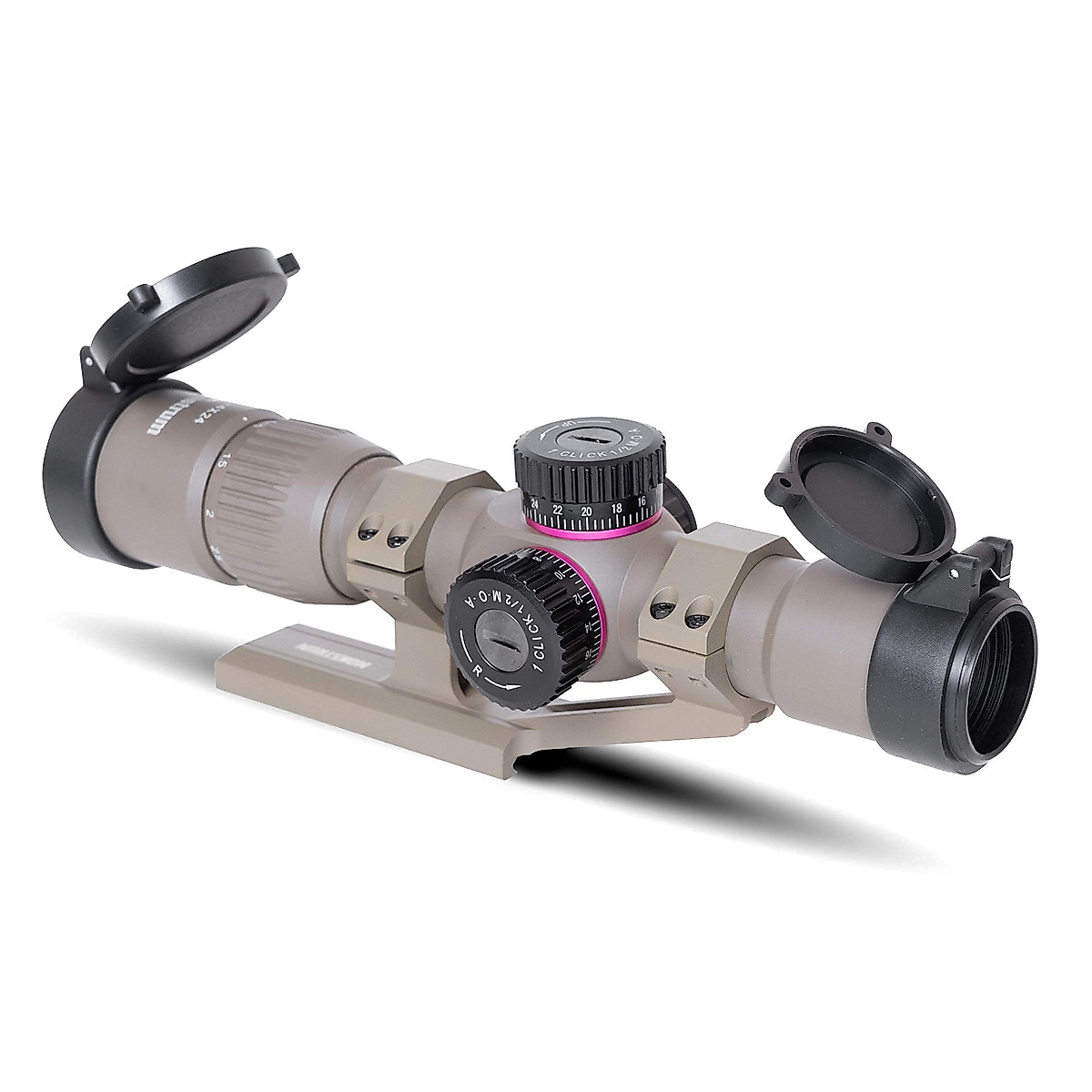 Monstrum G2 1-4x24 First Focal Plane FFP Rifle Scope | ZR305 H-Series Offset Scope Mount | Flat Dark Earth | Bundle