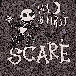 Disney Nightmare Before Christmas Boys’ Jack Skellington 3 Pack Bodysuits for Infant – Grey
