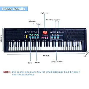 Keyboard Piano Electric Digital Piano Mini Music Electronic Keyboards 61 Key Kids Piano Musical Instrument Piano Toy w/ Microphone for Beginners Christmas Birthday Gifts