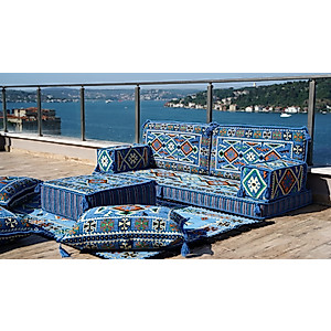 Oriental Floor Couch, Custom Sofa Cover, Arabic Furniture, Arabic Majlis, Arabic Jalsah, Loveseat, Medtitation Yoga Sofas, Sleeper Sofa, Outdoor Sofa (Sofa Full Set, 4'' Thickness (10 cm))