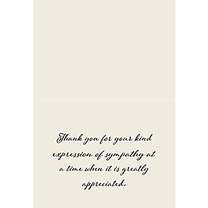 Funeral Thank You Cards - Sympathy Bereavement Thank You Cards With Envelopes - Message Inside (25, Rose)