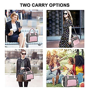 IDEATECH Insulated Lunch Bag, Reusable Lunch Bags for Women, Pink Cute Lunch Cooler Bag, Leak Proof Tote Bag with Adjustable Shoulder Strap for Women Work, Office, Picnic, Beach(Pink)