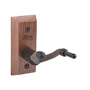 String Swing Hardwood Home & Studio Violin Hanger Wall Mount - for Small Violins and Violas - Black Walnut