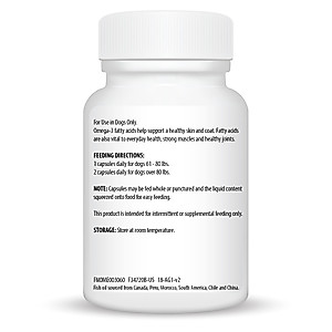 Ceva Derma-3 Softgels, Omega-3 Fatty Acid & Vitamin Supplement for Large Dogs (60 Count)