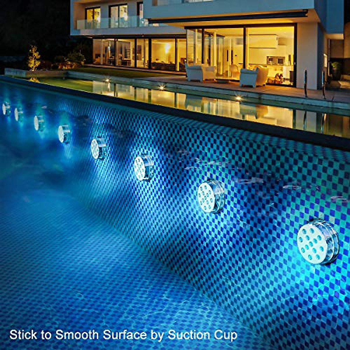 LOFTEK Submersible LED Lights with Remote RF(164ft),Full Waterproof Pool Lights for Inground Pool with Magnets, Suction Cups,3.35” Color Changing Underwater Lights for Ponds Battery Operated (4 Packs)