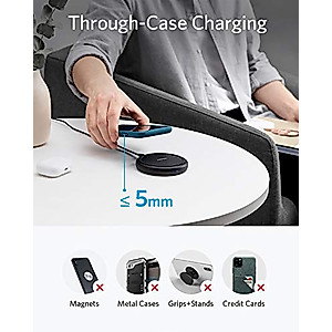Anker Wireless Charger with Power Adapter, PowerWave II Pad, Qi-Certified 15W Max Fast Wireless Charging Pad for iPhone 14/14 Pro/14 Pro Max/13/13 Pro Max, Galaxy S10 S9 S8, Note 10 Note 9 & More