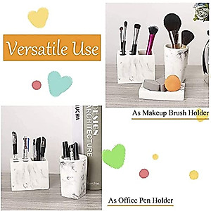 Set of 2, Bathroom Accessories Set，Marble Look Bathroom Sets for Counter Top Restroom Apartment Decor Stuff, Imitated Resin Kits, Gift for Women and Men